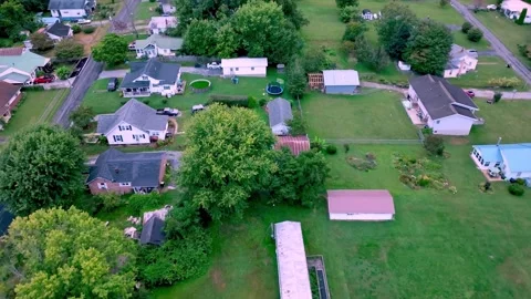 slow arial push over homes and mobile ho... | Stock Video | Pond5