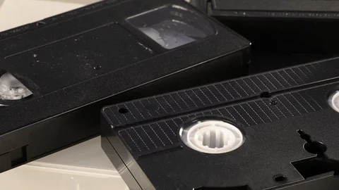 Slow camera pan across retro VHS video t... | Stock Video | Pond5