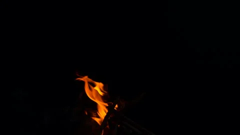 slow fire flame burning and glowing on d... | Stock Video | Pond5