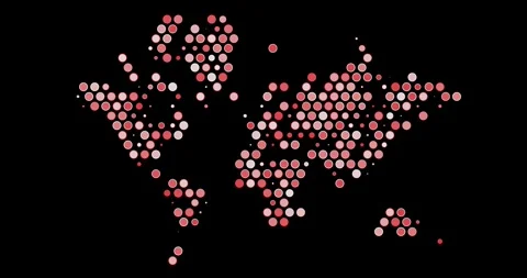 Slow Formation Of World Map With Dots | Stock Video | Pond5