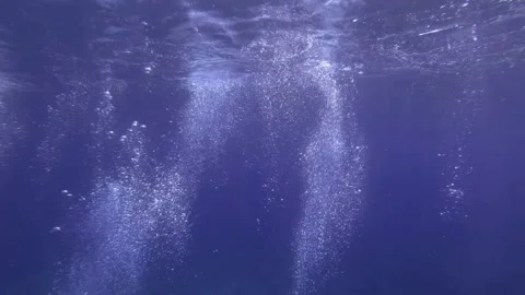Slow motion of air bubbles floating from... | Stock Video | Pond5