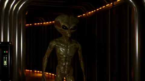 Slow motion of the alien Commander enter... | Stock Video | Pond5