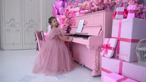 Slow Motion Beautiful little girl near a... | Stock Video | Pond5