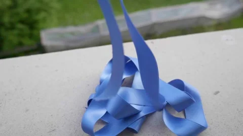 slow motion of a beautiful ribbon of blu... | Stock Video | Pond5