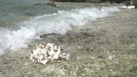 Slow motion of beautiful sea waves break... | Stock Video | Pond5