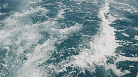 Slow motion of boat trail on a sea surfa... | Stock Video | Pond5