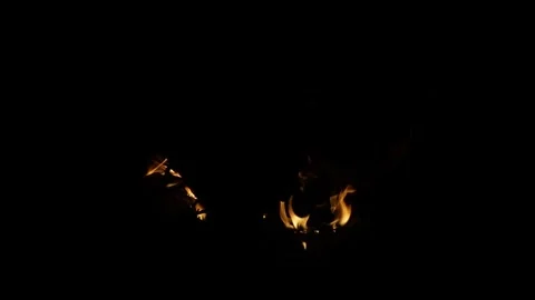 Slow motion of the bonfire burning on th... | Stock Video | Pond5