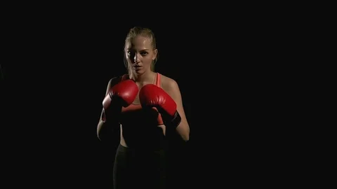 Slow motion of boxer shadow boxing. | Stock Video | Pond5