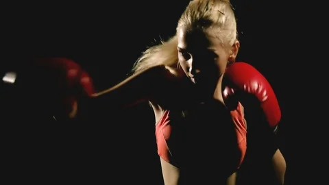Slow motion of boxer shadow boxing. | Stock Video | Pond5