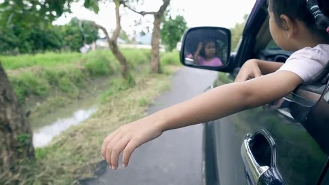 Slow motion of child's hand in outside o... | Stock Video | Pond5