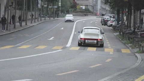 Slow motion, classic vintage Porsche Car... | Stock Video | Pond5