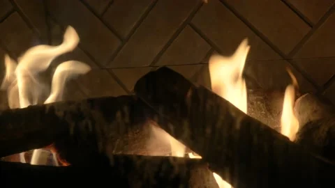 Slow motion close up fire in fireplace l... | Stock Video | Pond5