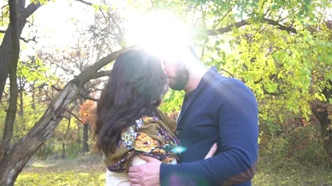 Slow Motion Couple lovers hugging and ki... | Stock Video | Pond5