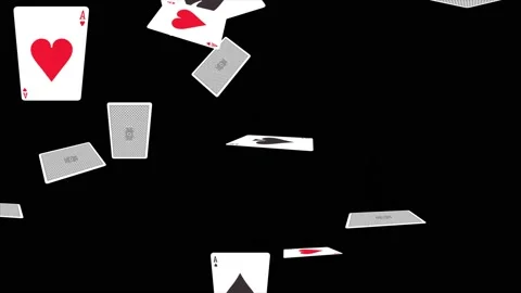 Slow motion falling deck of cards 4K 3D ... | Stock Video | Pond5