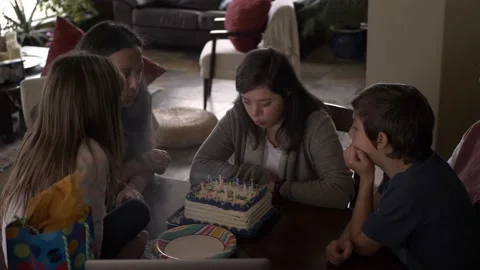 Slow motion of family celebrating birthd... | Stock Video | Pond5