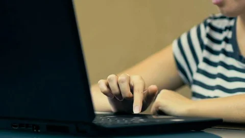 SLOW MOTION: Female Hand Using Touchpad ... | Stock Video | Pond5