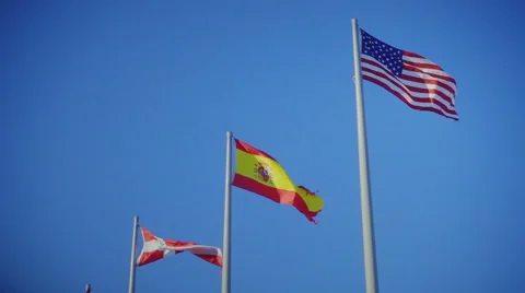 Slow motion of Few World Flags Used by t... | Stock Video | Pond5