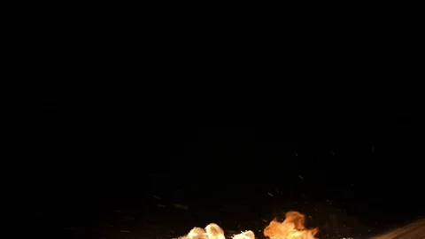 Slow motion of fire blast explosion isol... | Stock Video | Pond5