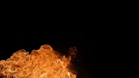 Slow motion of fire blast explosion isol... | Stock Video | Pond5