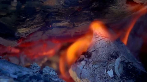 Slow motion fire flame burning on black ... | Stock Video | Pond5