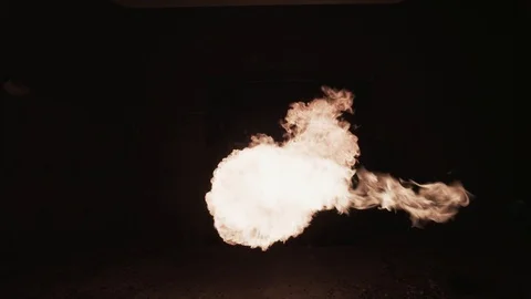 Slow motion fireball explosion away from... | Stock Video | Pond5