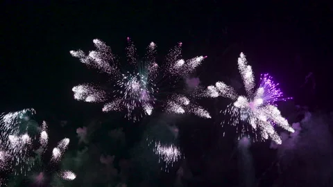 Slow Motion Fireworks Opening Shot 4K. R... | Stock Video | Pond5