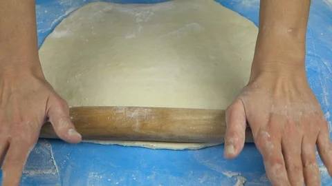 Slow motion footage. Baker hand kneading... | Stock Video | Pond5