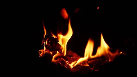 Slow motion footage of fire flames with... | Stock Video | Pond5