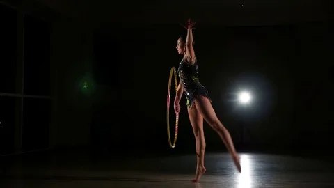 Slow motion, girl athlete performs eleme... | Stock Video | Pond5