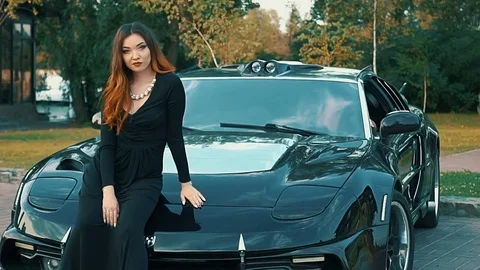 Slow Motion Girl In Long Dress Sitting O... | Stock Video | Pond5