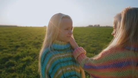 slow motion girl walks around and touche... | Stock Video | Pond5