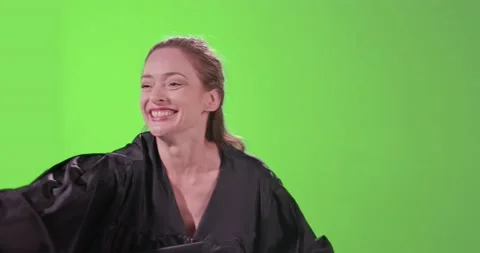 Slow Motion Green Screen Woman Graduatin... | Stock Video | Pond5