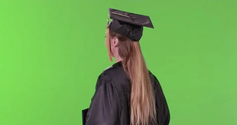 Slow Motion Green Screen Woman Graduatin... | Stock Video | Pond5