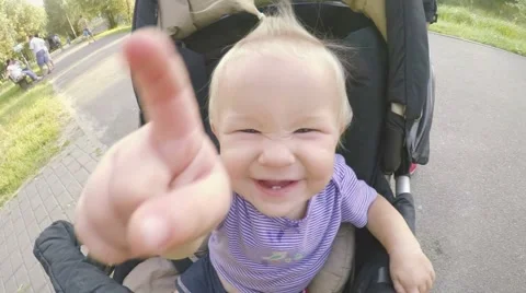 Slow motion happy little girl sitting in... | Stock Video | Pond5