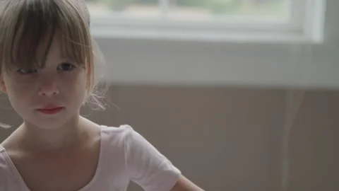 Slow motion of little girl in ballet dre... | Stock Video | Pond5