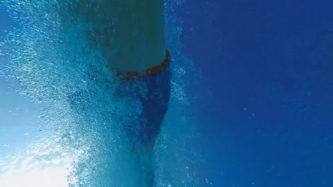 SLOW MOTION: Man diving in swimming pool... | Stock Video | Pond5
