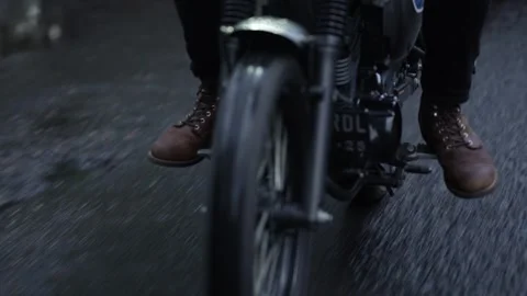 slow motion of a motorbike rider in the ... | Stock Video | Pond5