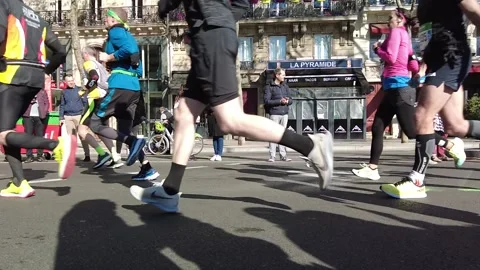 slow motion multicultural people running... | Stock Video | Pond5