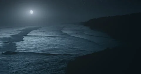 Moonlight Ocean Stock Footage ~ Royalty Free Stock Videos | Pond5