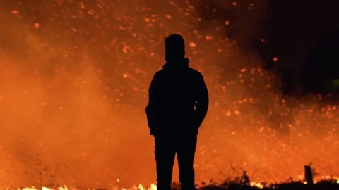 Slow motion, pan shot, around a silhouet... | Stock Video | Pond5