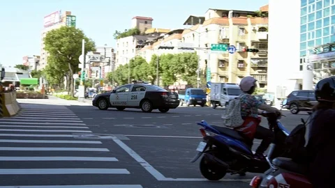 Slow Motion police car patrolling in cit... | Stock Video | Pond5