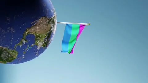 a Slow motion polysexual flag moving in ... | Stock Video | Pond5