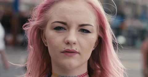 Slow Motion Portrait of caucasian girl w... | Stock Video | Pond5