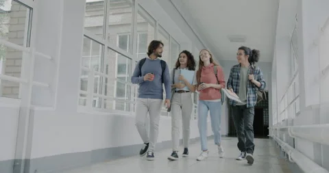 Slow motion portrait of students diverse... | Stock Video | Pond5