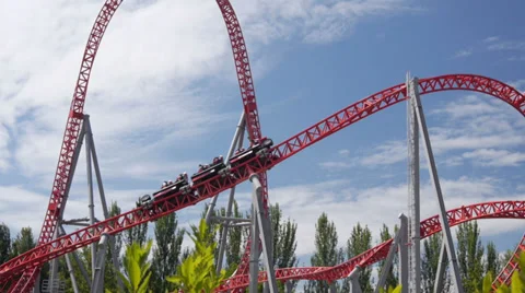 SLOW MOTION: Roller coaster ride | Stock Video | Pond5