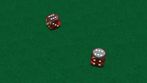 Slow motion rolling red dice on green ba... | Stock Video | Pond5