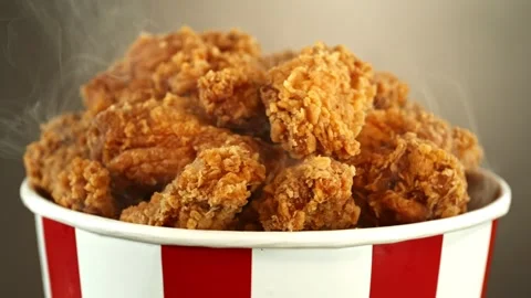 Slow Motion of Rotating Fried Chicken Pi... | Stock Video | Pond5