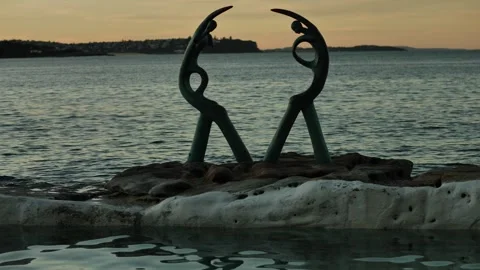 Slow motion Sea Nymphs sculpture at Fair... | Stock Video | Pond5