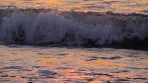 Slow motion - sea water waves are crashi... | Stock Video | Pond5