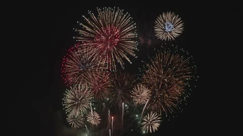 The slow-motion of a shining fireworks e... | Stock Video | Pond5